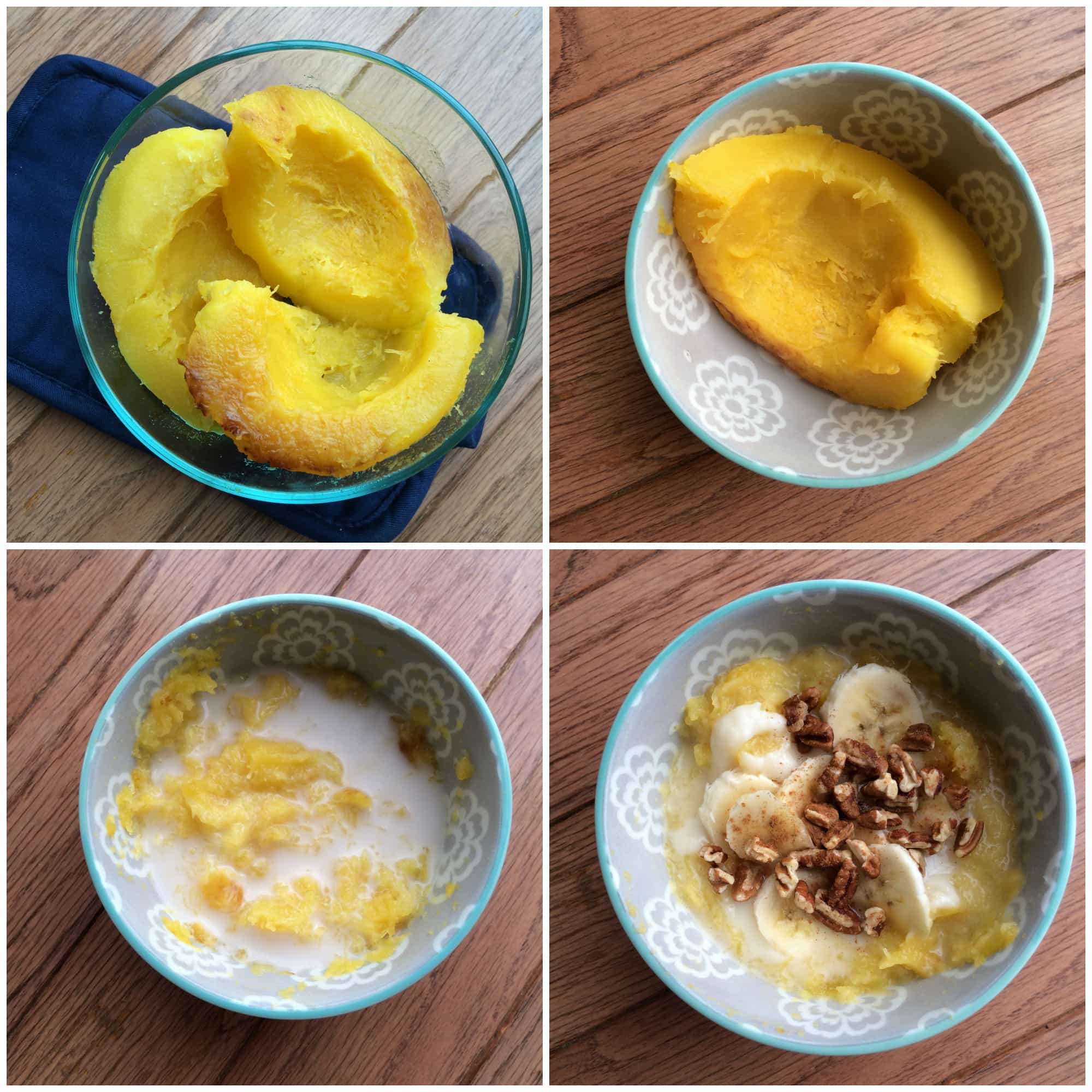 Warm Acorn Squash Breakfast Porridge - Red and Honey