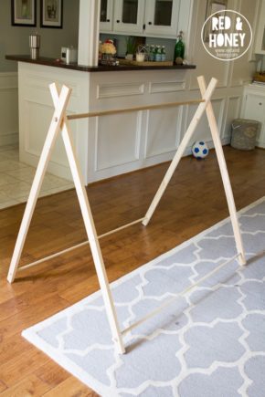 Simple DIY Play Tent for Kids - Red and Honey